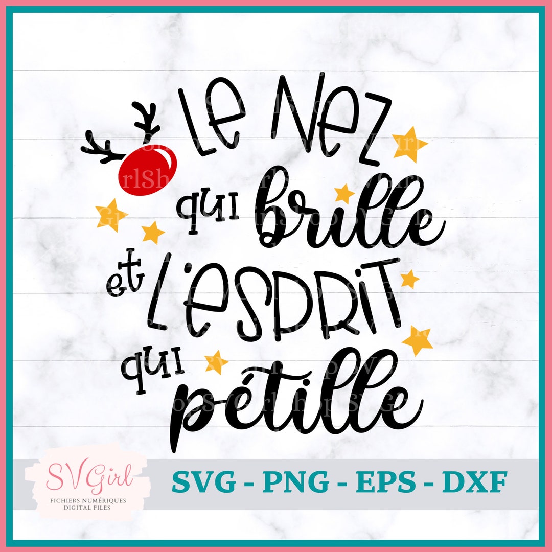 SVG Noël Français, SVG Esprit De Noël, Svg Nez Rouge Rudolphe, Svg ...