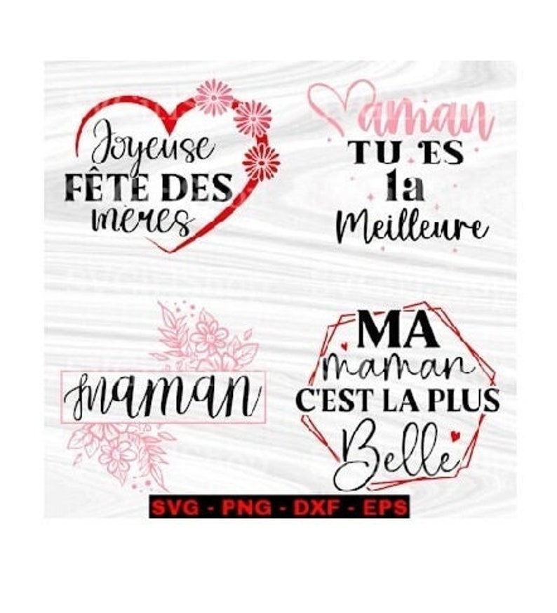 SVG Je T'aime Maman Svg La Meilleure Maman Svg Mamie - Etsy