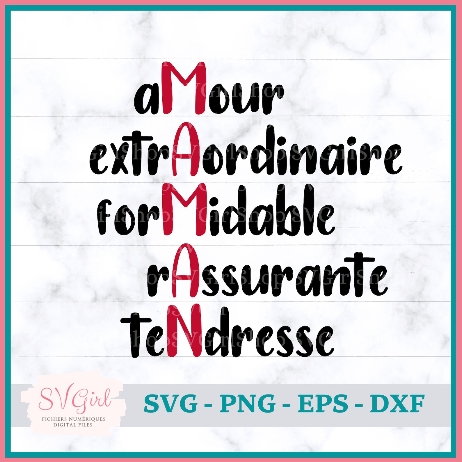 SVG Je t'aime Maman, Svg Bonne Fête Maman, Svg Fête des Mères, SVG ...