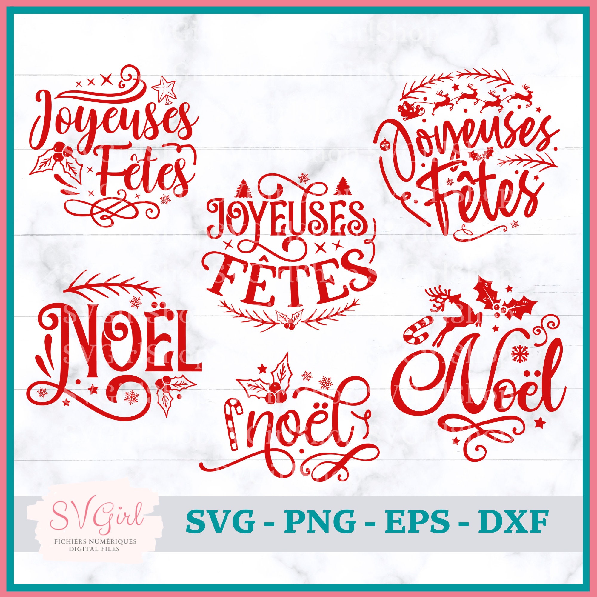 Svg Noël, Svg Joyeuses Fêtes, SVG Français, Digital Download, Produit ...