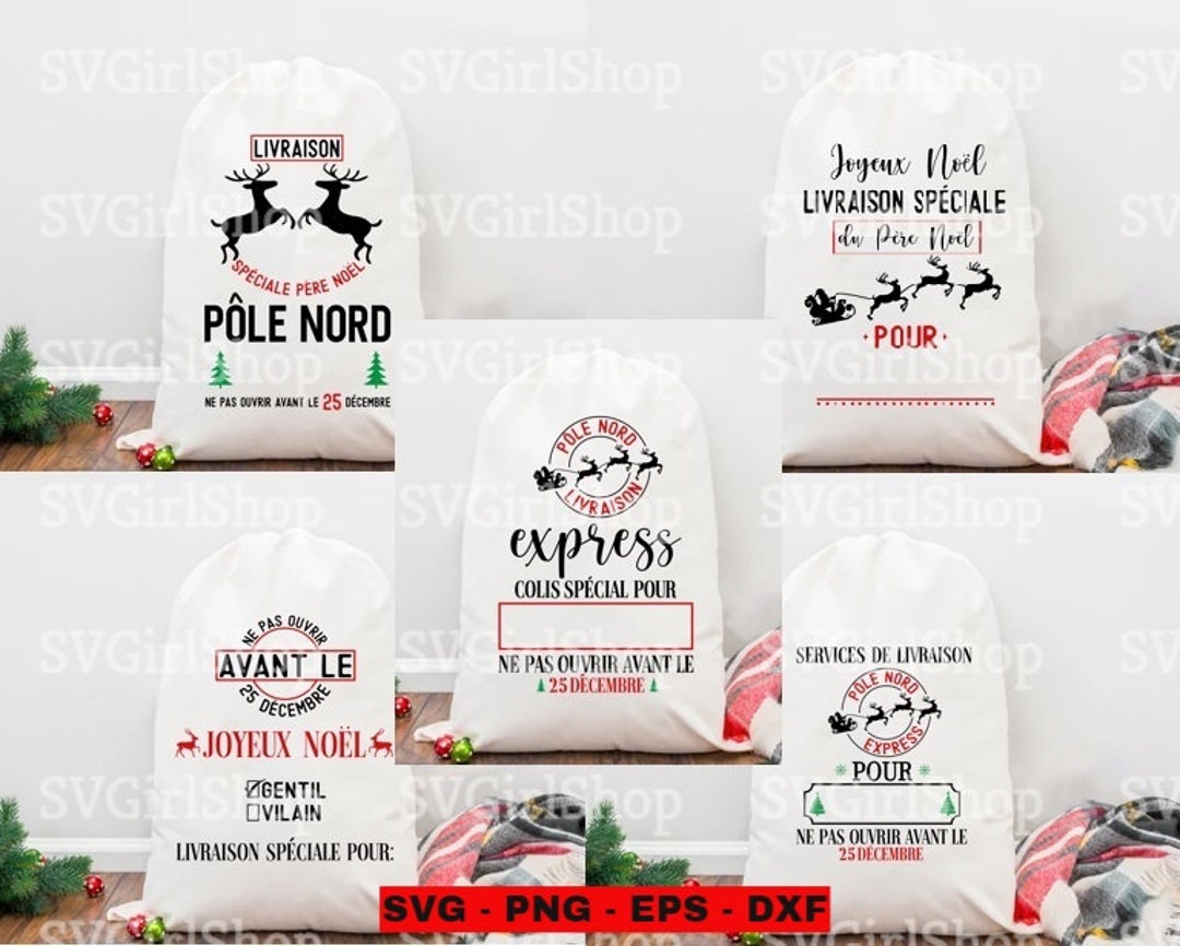 Hotte De Noel Bundle Sac Du Père Noel Santa Sac SVG - Etsy
