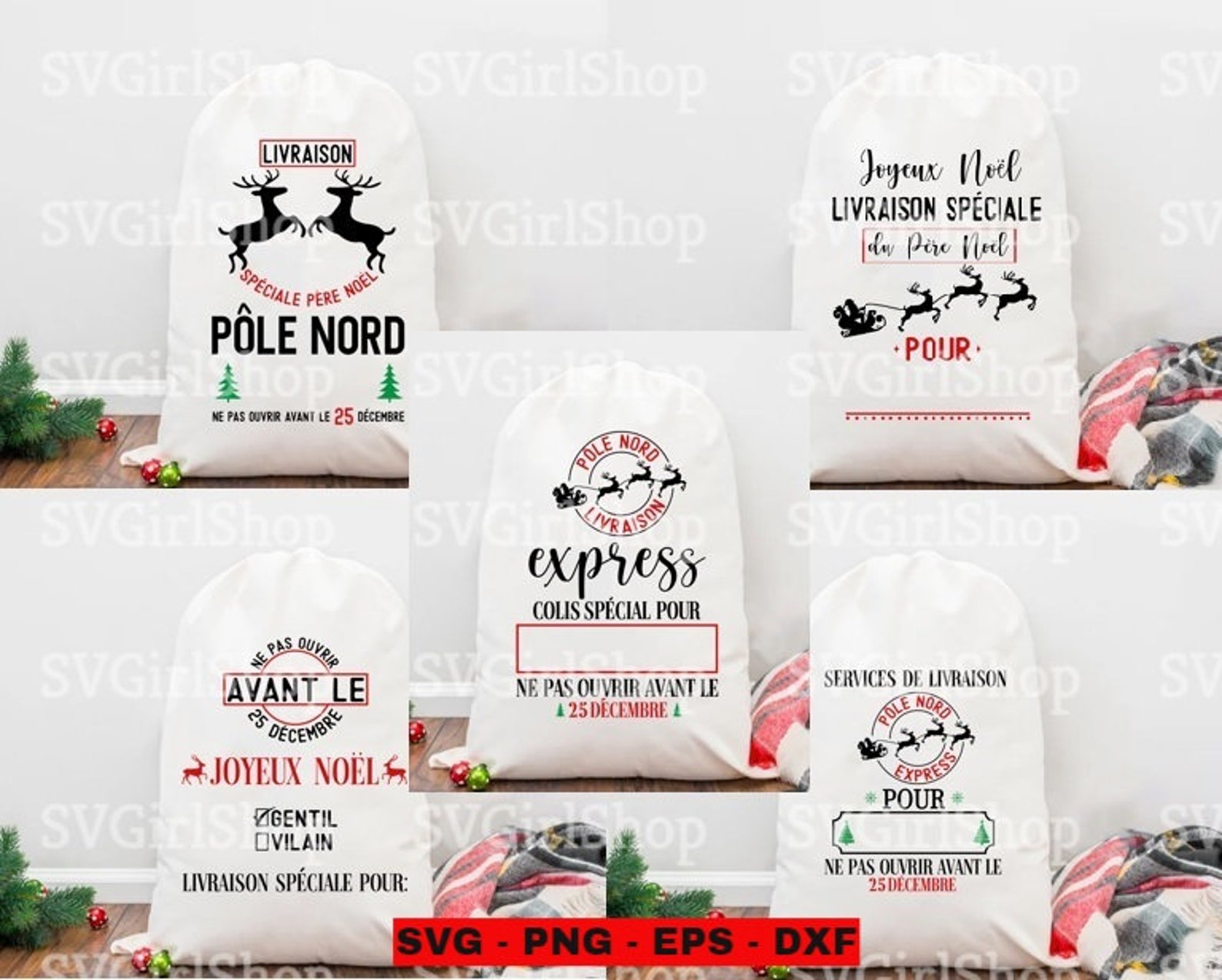 Hotte De Noel Bundle Sac Du Père Noel Santa Sac SVG - Etsy