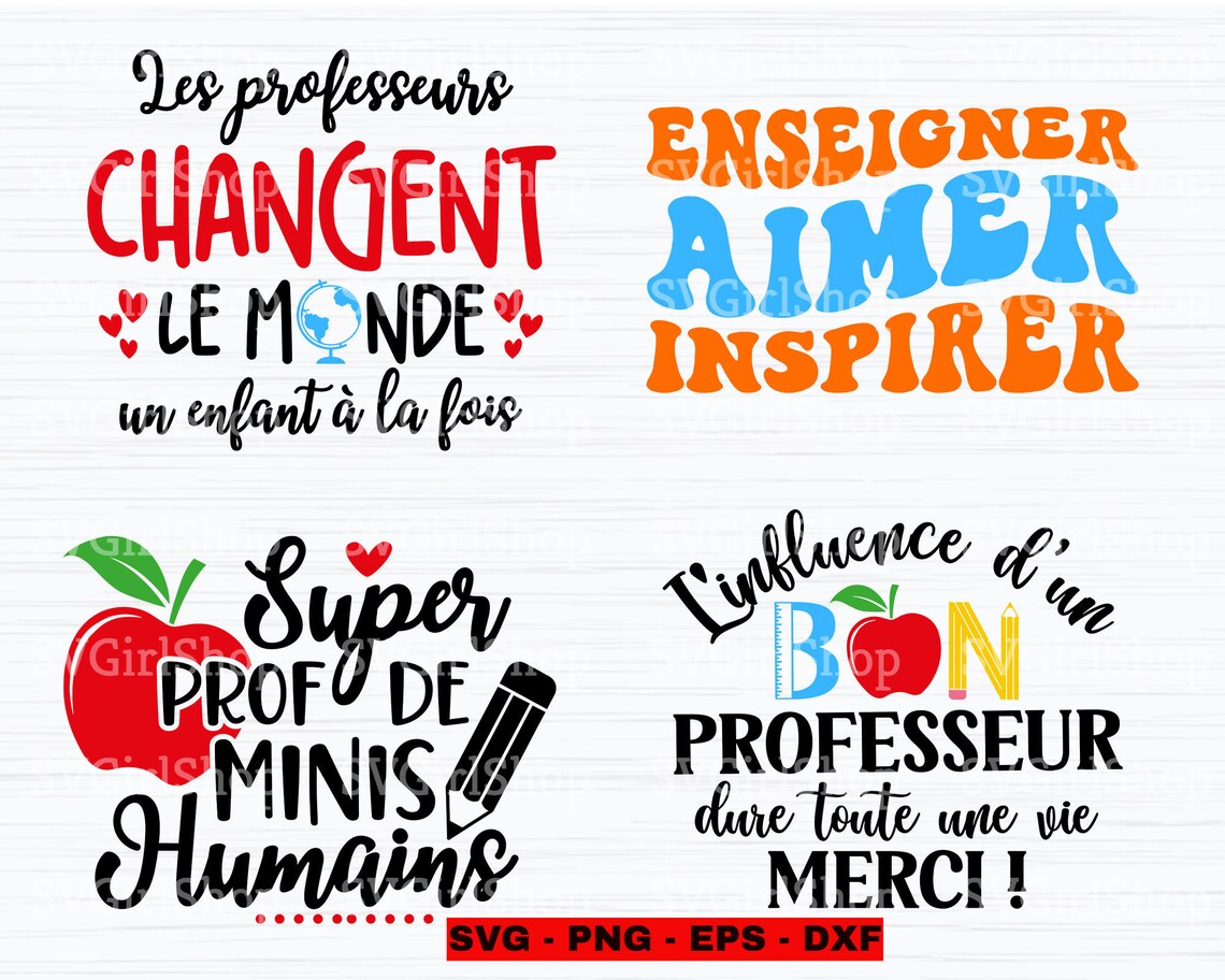 SVG Merci Professeur SVG L'influence D'un Bon - Etsy Canada