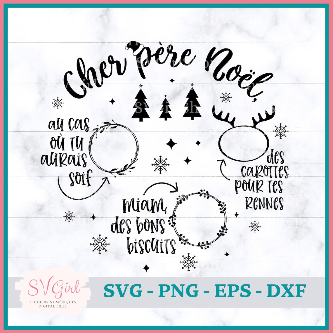 SVG Plateau Du Père Noël En Francais, Svg Santa Tray, Svg Assiette De ...