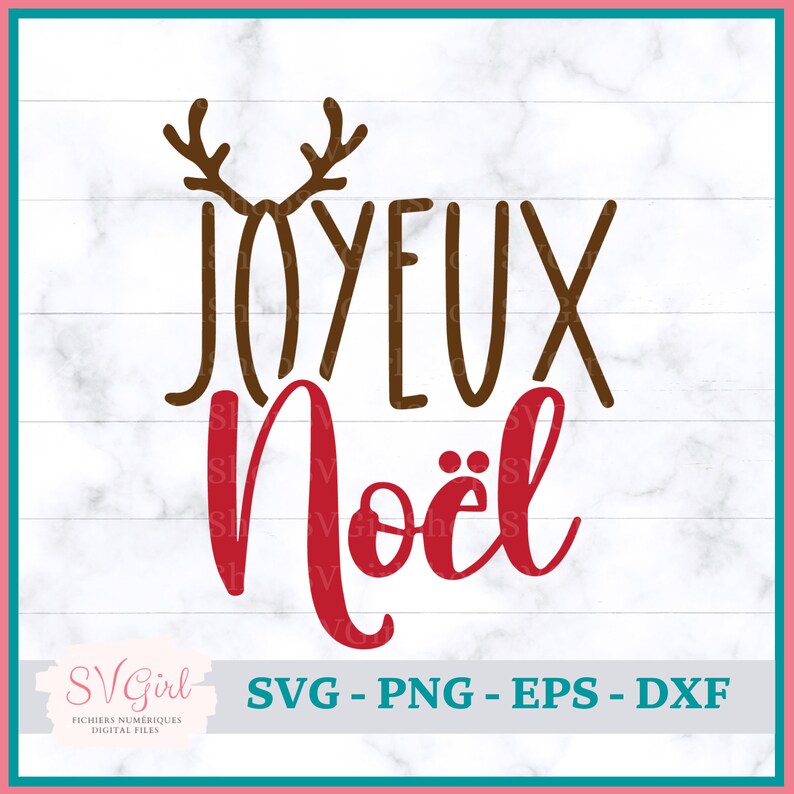 SVG Joyeux Noël, SVG Noël Français, Svg Renne De Bois, Svg Boules De ...