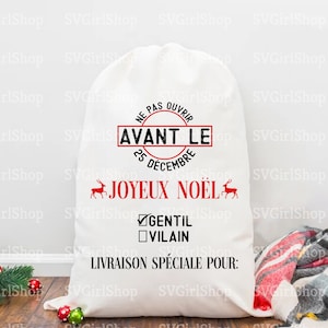 Hotte De Noel Bundle, Sac Du Père Noel, Santa Sac, SVG Français ...