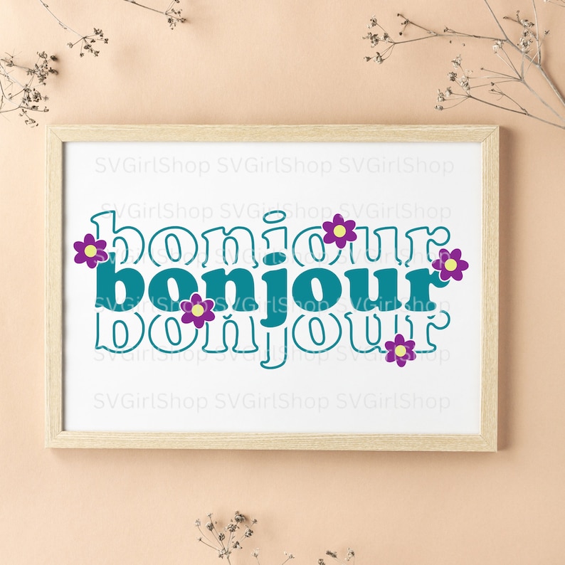 SVG Bonjour, SVG Retro, SVG Francais, Svg Panneau De Porte, Svg ...