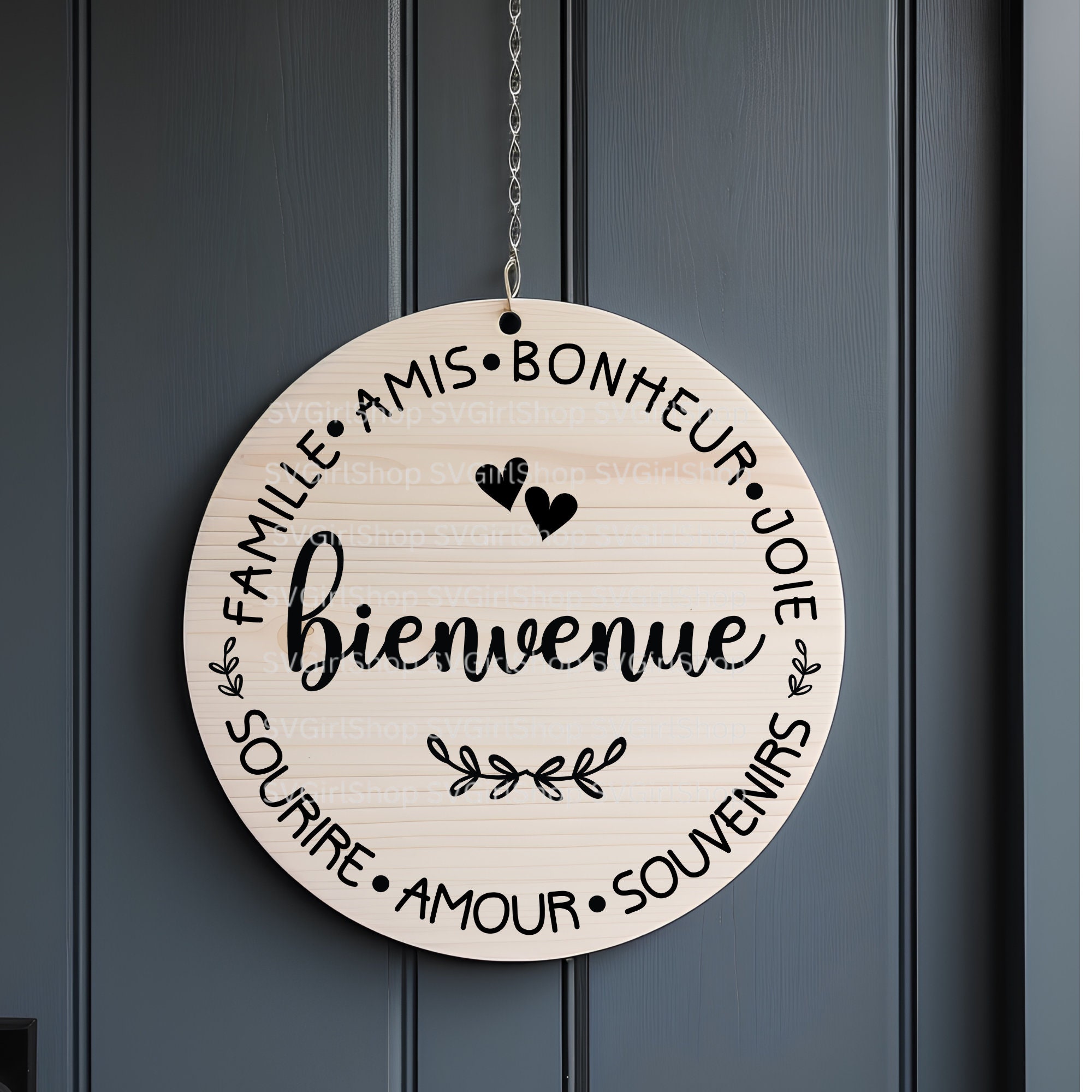 SVG Bienvenue, SVG Francais, Svg Panneau Rond En Bois, Svg Famille Et ...
