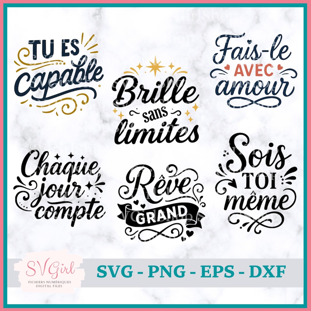 SVG Inspiration Bundle, Svg Francais, Svg Motivation, SVG Capable, Svg ...