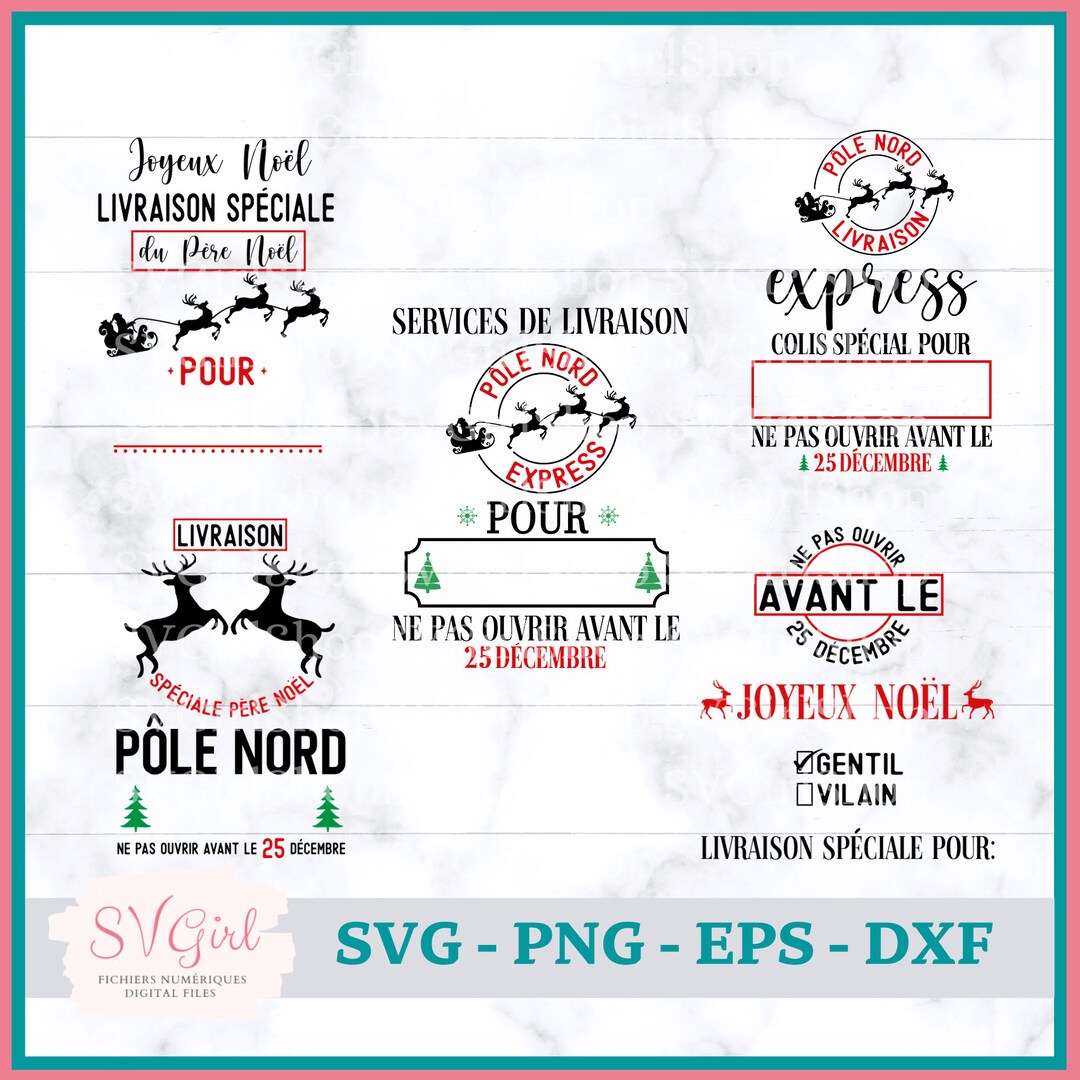 Hotte De Noel Bundle, Sac Du Père Noel, Santa Sac, SVG Français ...