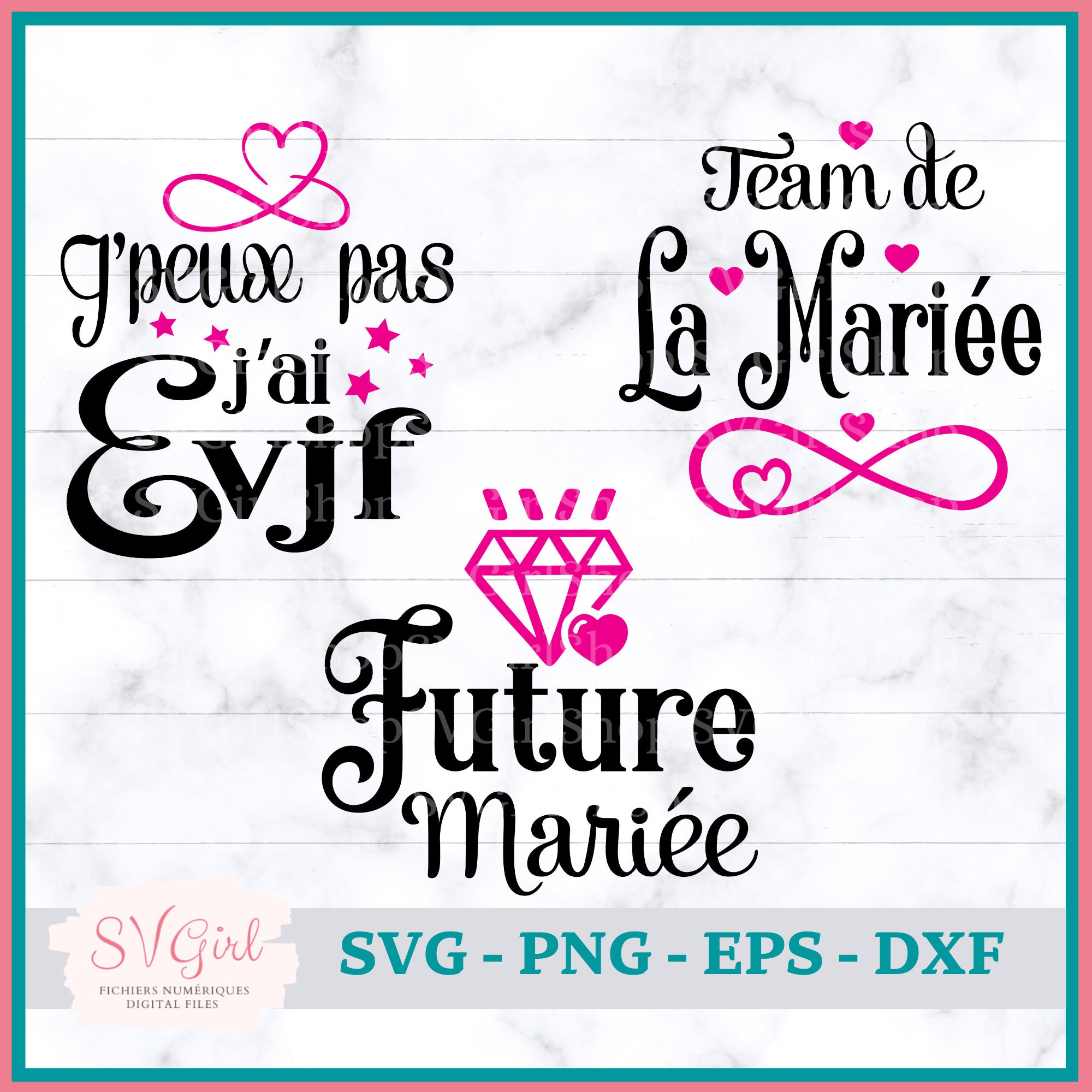 SVG Team De La Mariée, Svg Evjf, Svg Future Mariée, Svg Francais ...