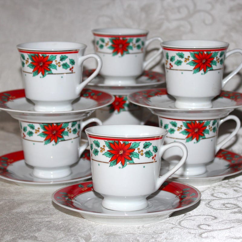 Christmas Tea Cup - Etsy