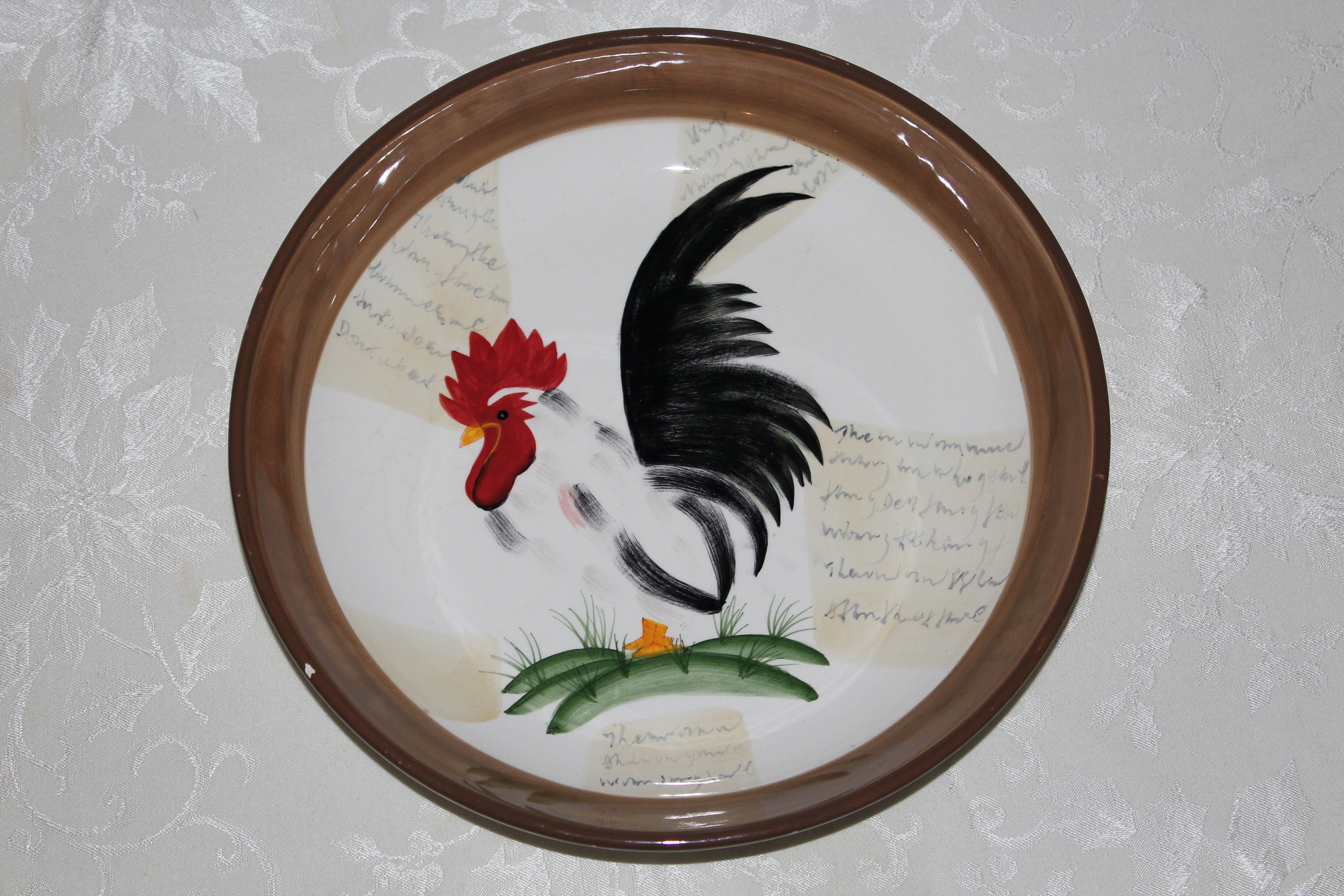 Vintage Rooster Serving Dishes Rooster & Hen Pitchers Platter Serving ...