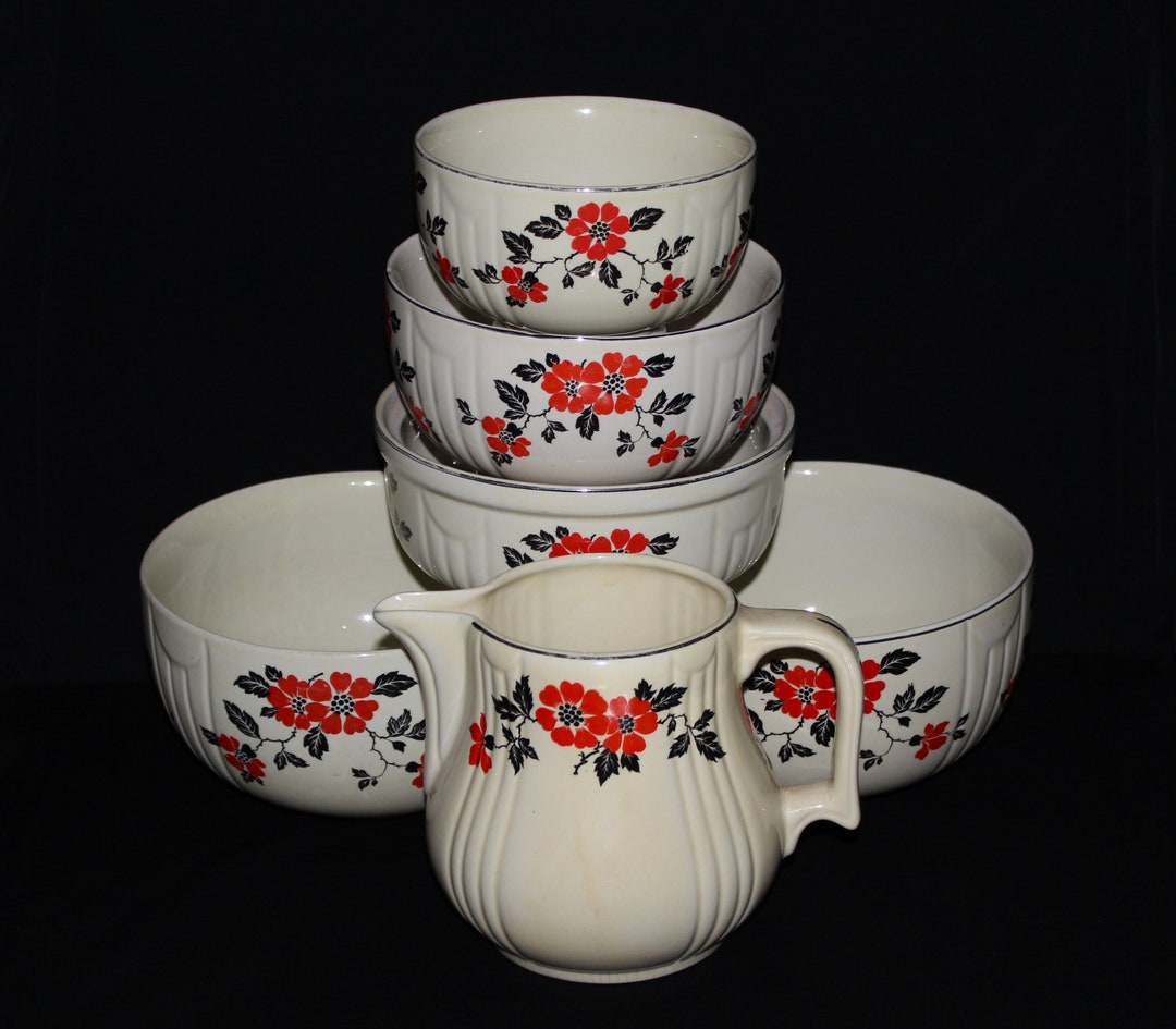Hall’s Red Poppy Baking Dishes | Vintage Nesting Bowls | Hall’s ...
