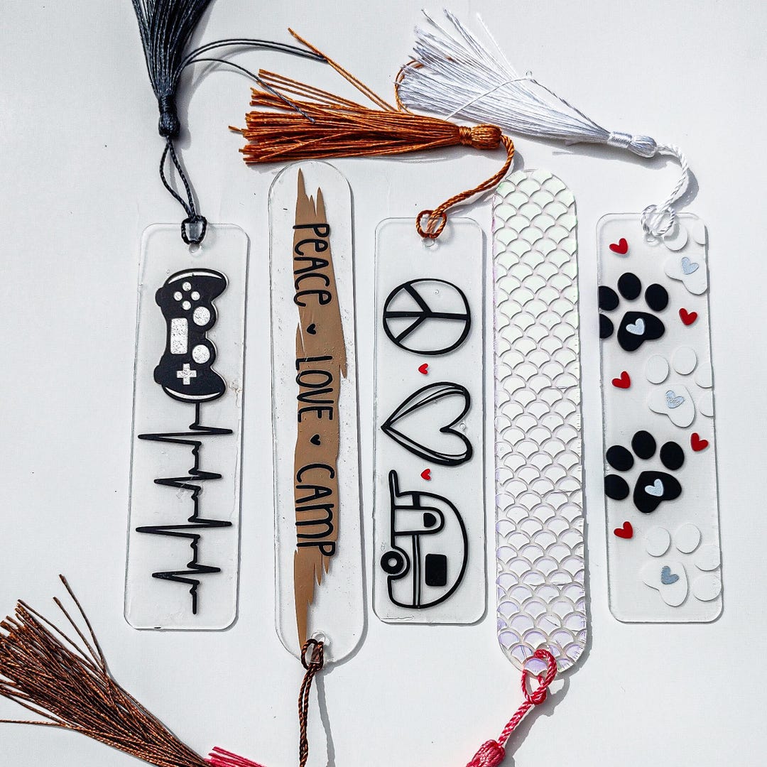 Small Translucent Acrylic Bookmarks With Vinyl Designs - Etsy