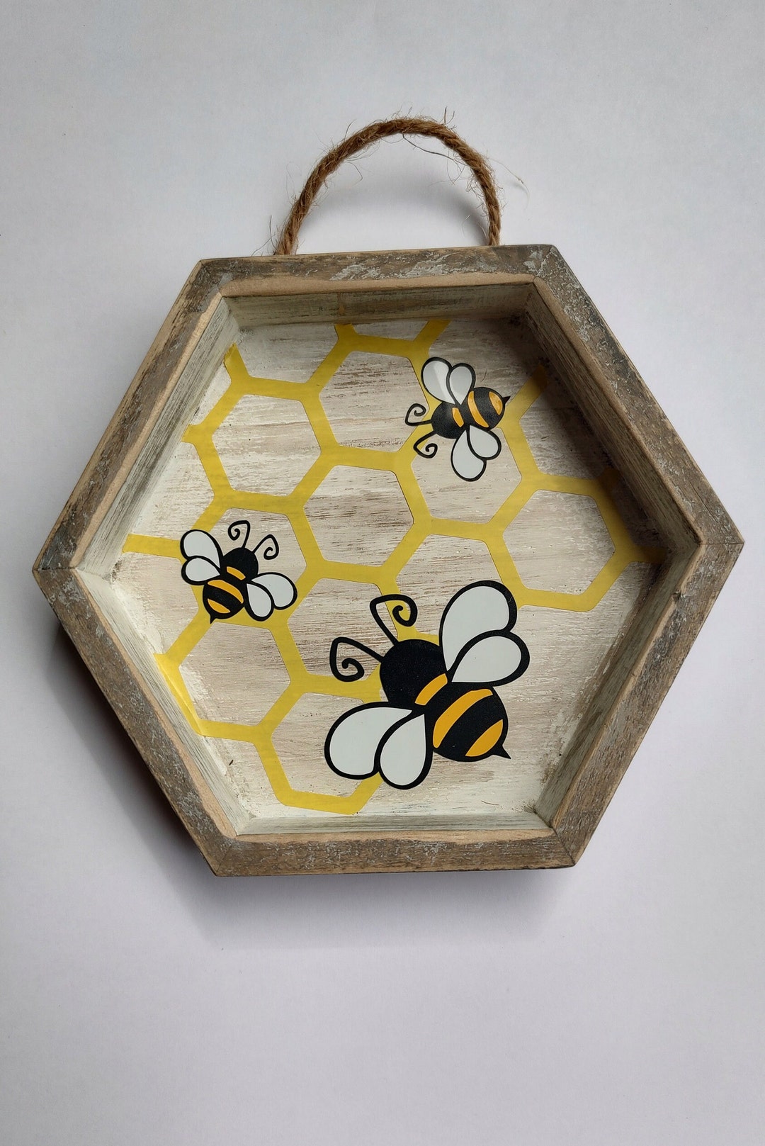Hexagonal Bee Shadow Box - Etsy