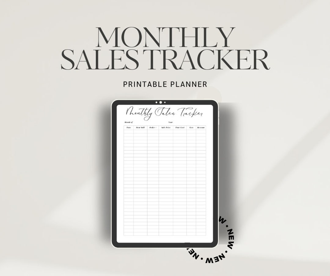 Monthly Sales Tracker, Financial Digital Planner,planner, Monthly ...