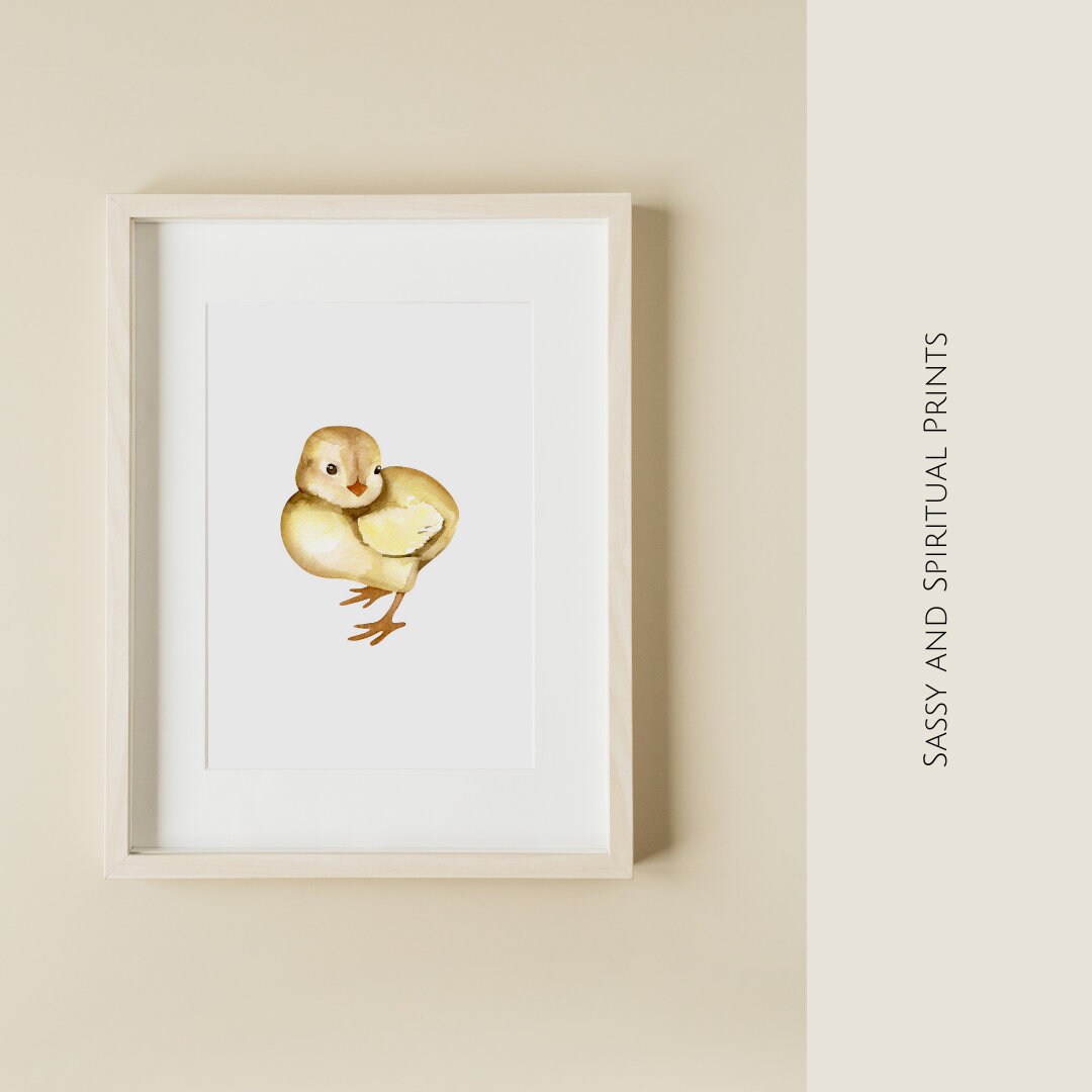 Spring Chick Printable Art Printable Spring Chick Art Spring Art Animal ...