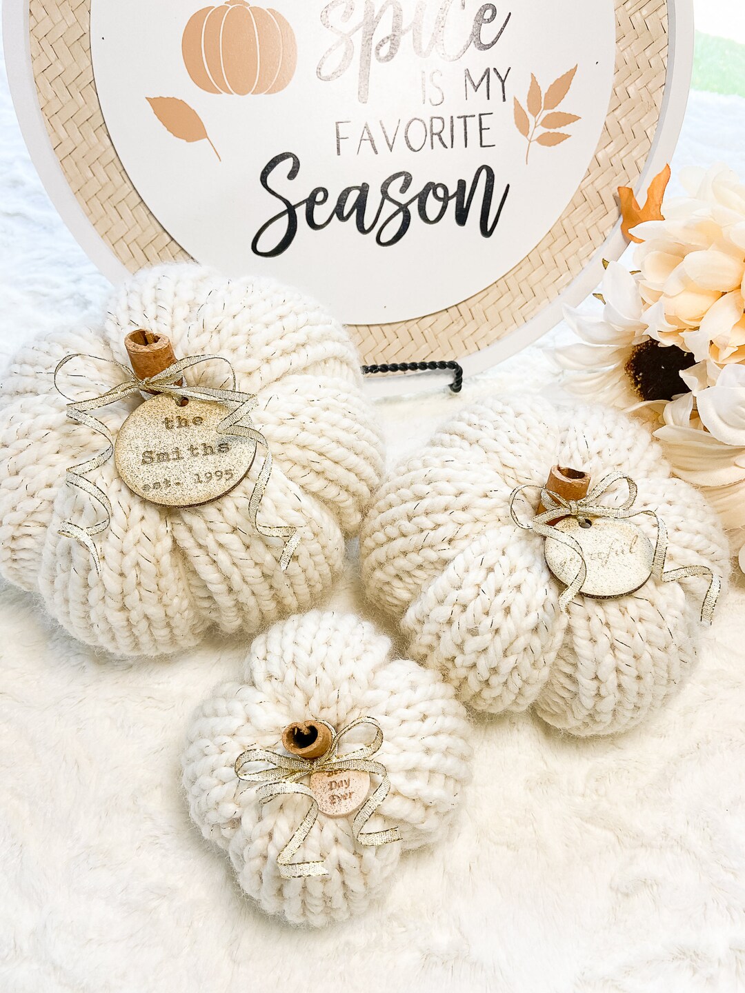 PERSONALIZED Pumpkins Fall Wedding Decor | Crochet Pumpkins | Custom ...