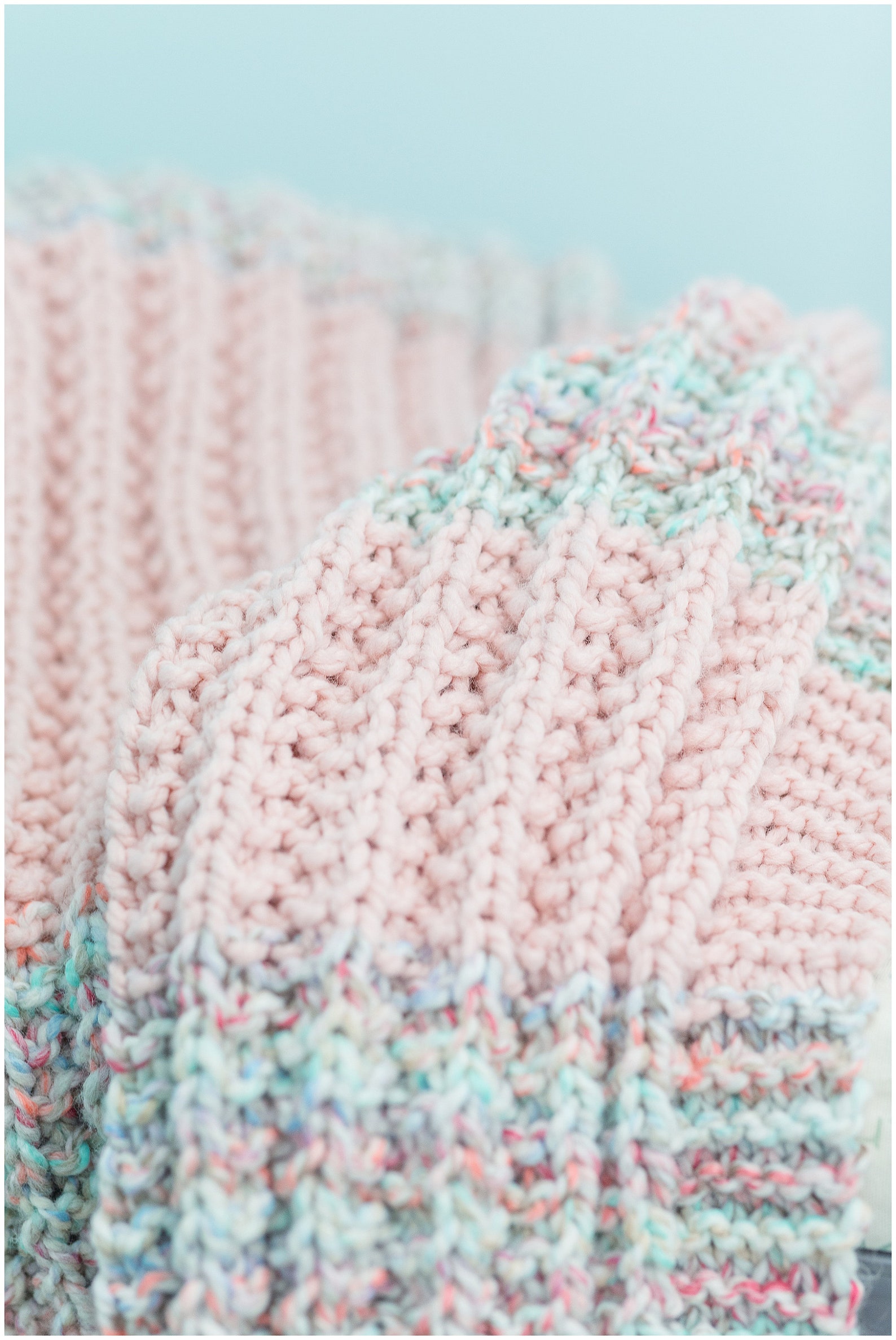 Fluffy Rib Knit Blanket Knitting Pattern: Easy Beginner Afghan (PDF ...