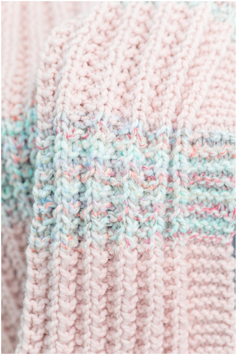 Fluffy Rib Knit Blanket Knitting Pattern: Easy Beginner Afghan (PDF ...