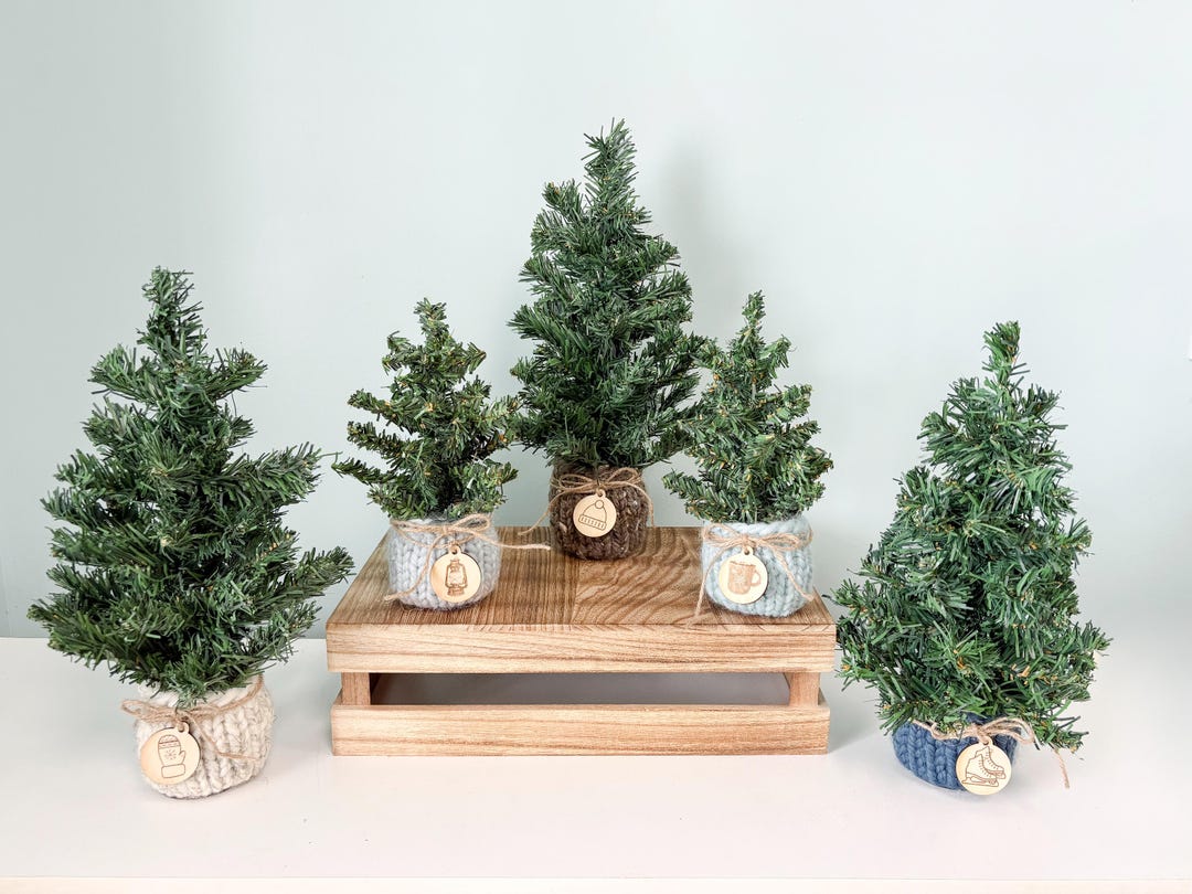 Mini Evergreen Tree in Personalized Knit Cozy | Personalized ...