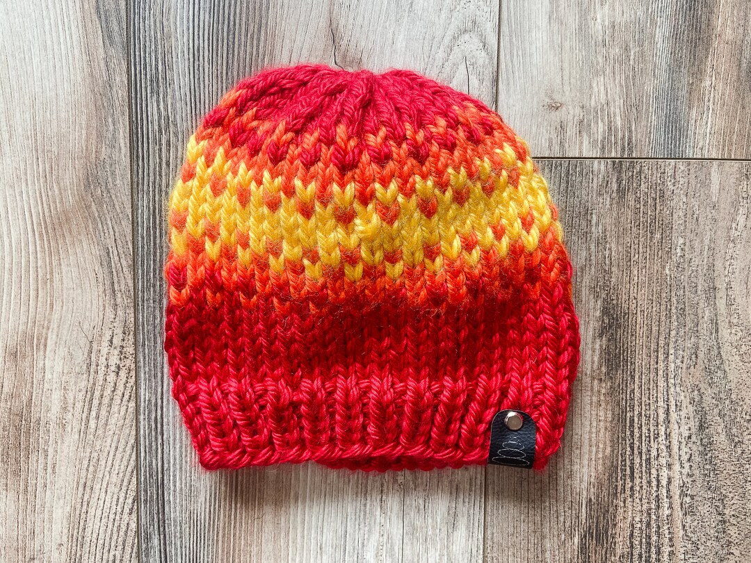 Customizable Fiery Fair Isle Knit Hat Fair Isle Hat for Women Men's ...