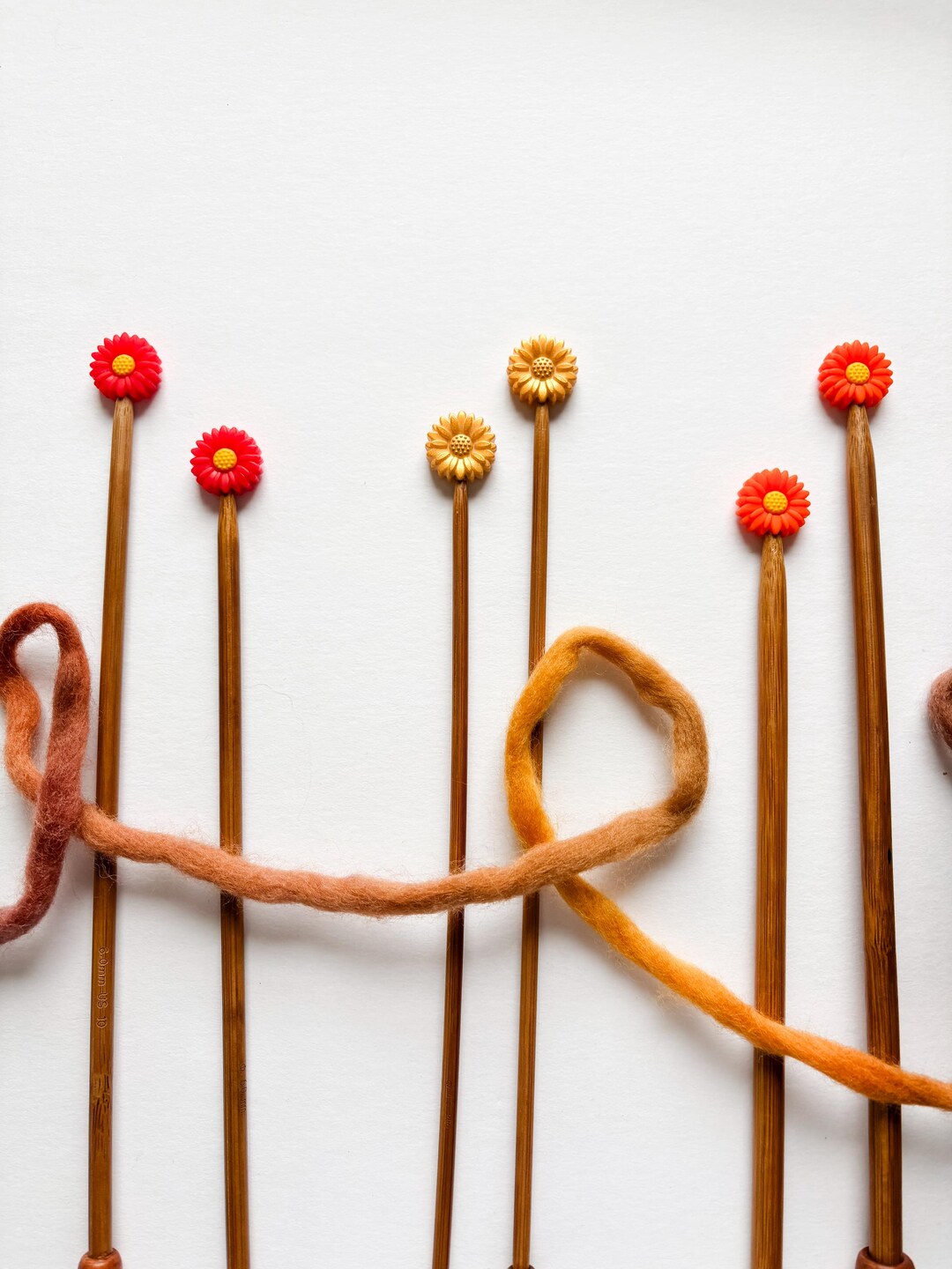 Sunflower Stitch Stoppers | Knitting Notions Daisy/sunflower Needle ...