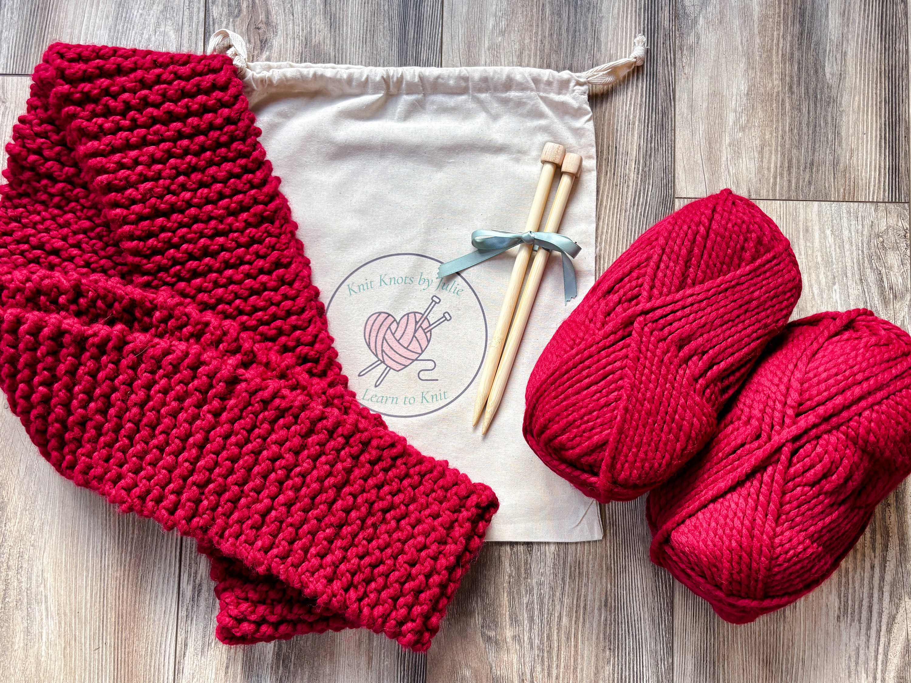 Learn to Knit Scarf Kit: Beginner Knitting Project With Video Tutorials ...