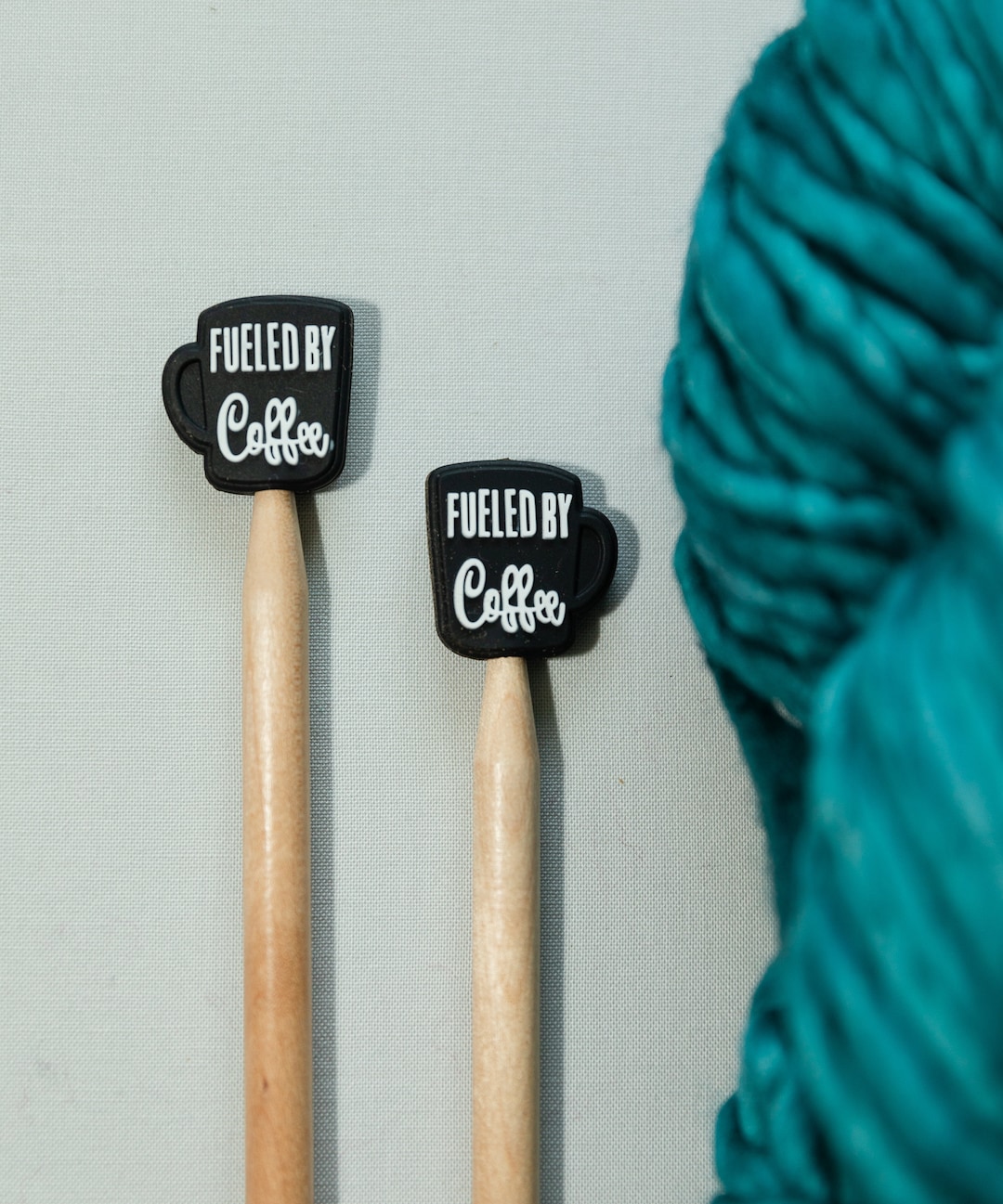 Coffee Stitch Stoppers: "fueled by Coffee" Knitting Notions - Set of 2 ...
