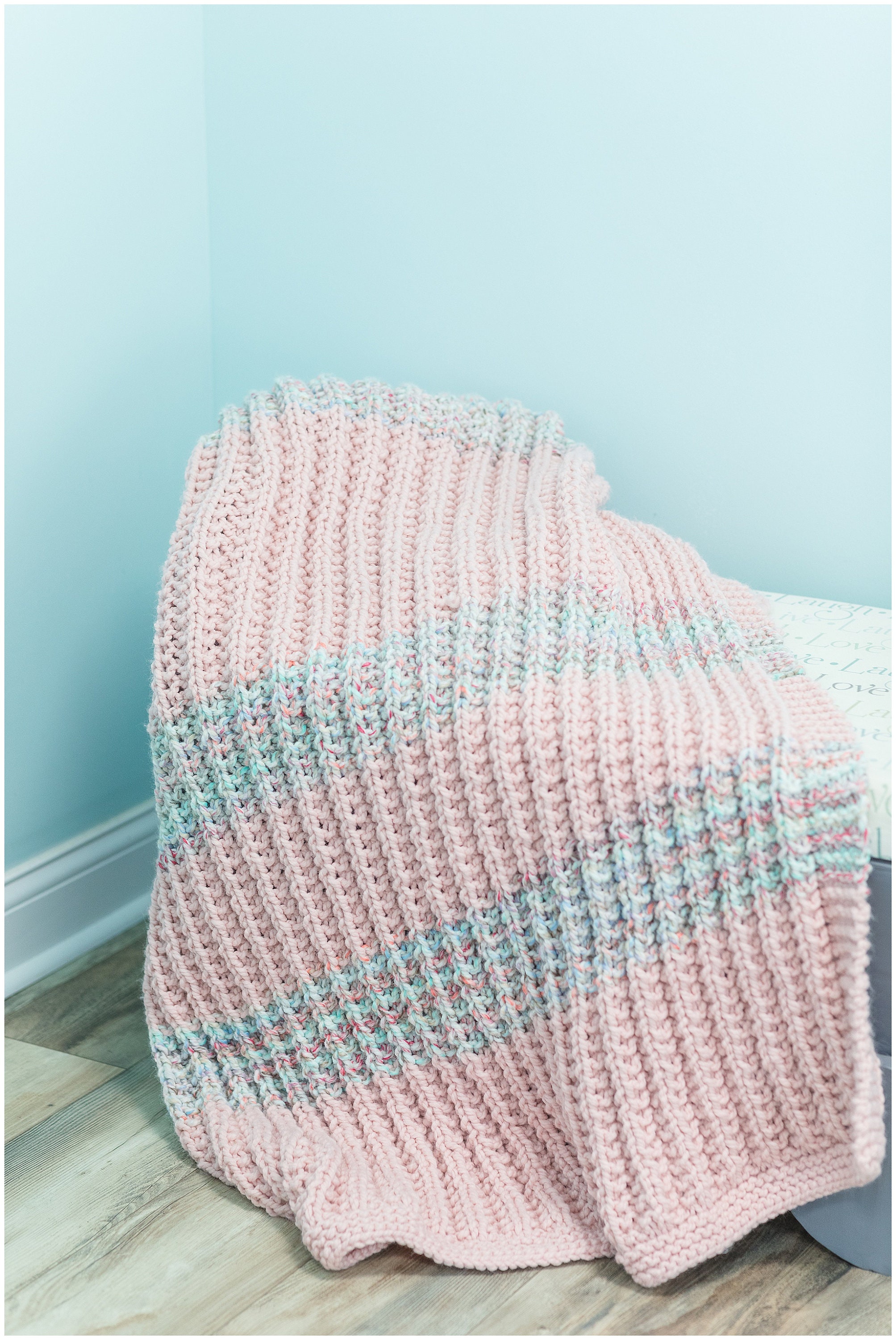 Fluffy Rib Knit Blanket Knitting Pattern: Easy Beginner Afghan (PDF ...