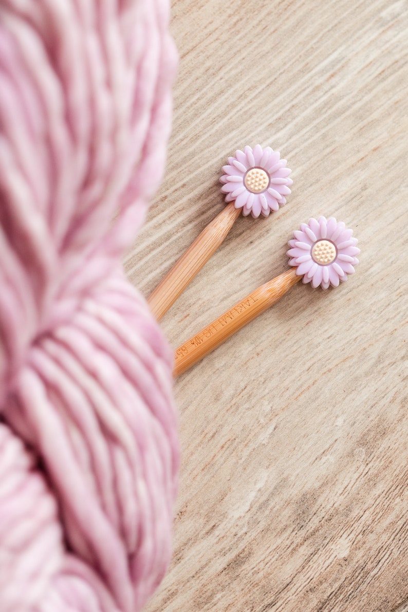 Sunflower Stitch Stoppers: Knitting Needle Keepers, Set of 2 - Etsy