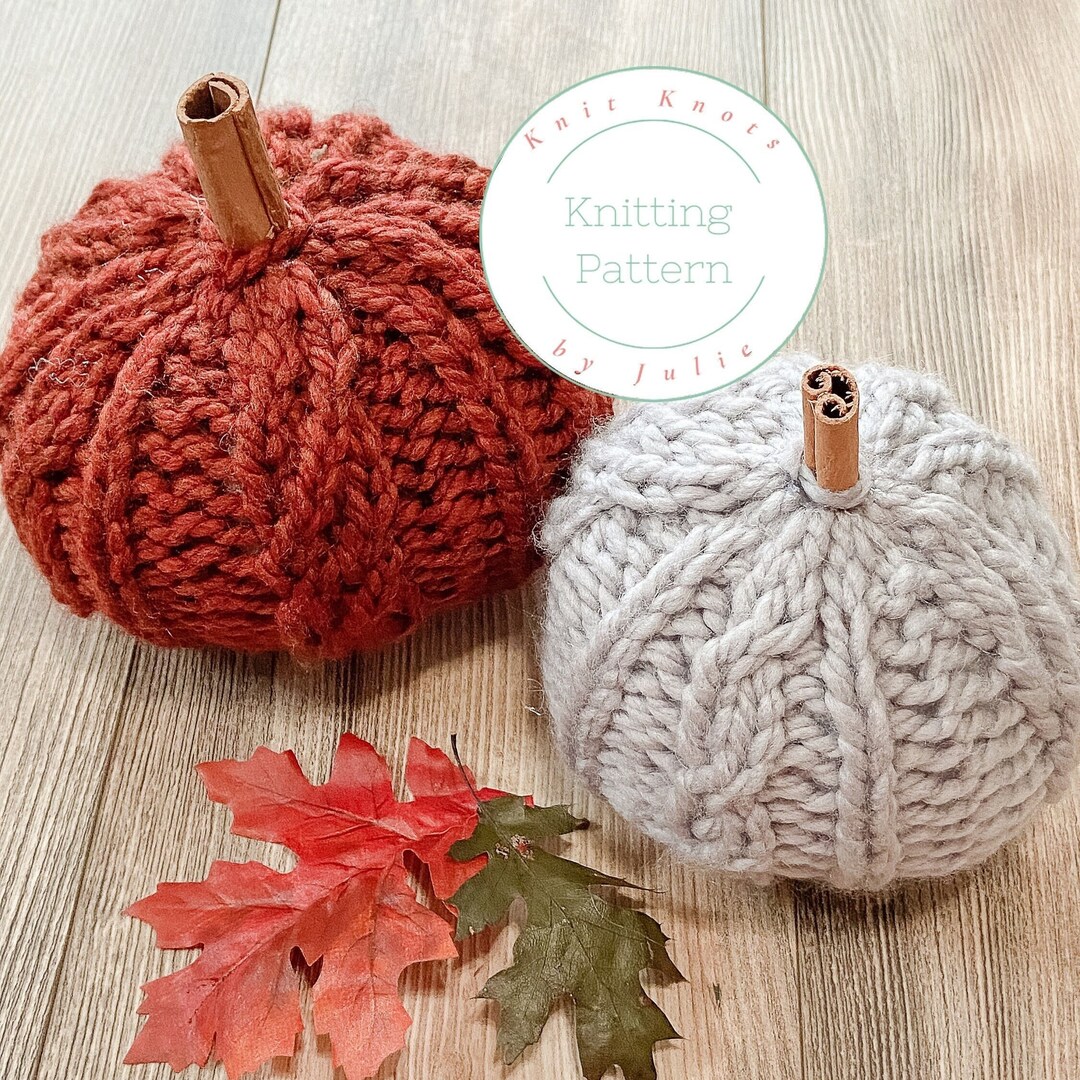 Knitted Pumpkin Pattern: Mock Cables, Two Sizes (instant Download) - Etsy