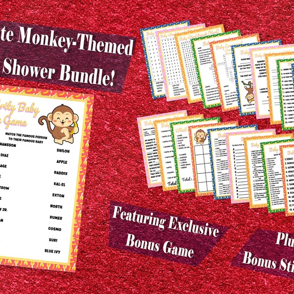 Monkey Bingo - Etsy