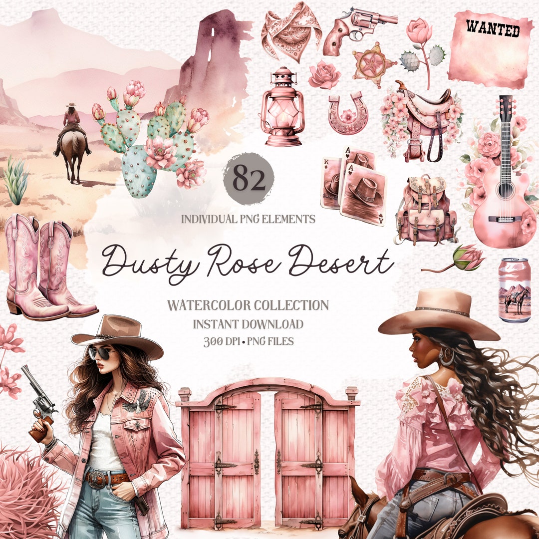 Rose Gold Western Clipart Png Bundle - 82 High Quality Pngs, Spring ...