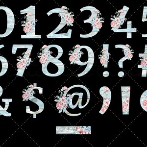 Shabby Chic Floral Alphabet PNG Set: Spring Watercolor Letters (digital ...