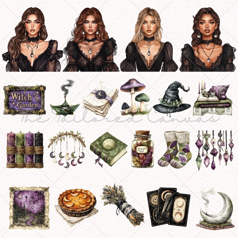 Watercolor Halloween Clipart Set: 76 PNG Files, Autumn Decor (digital ...
