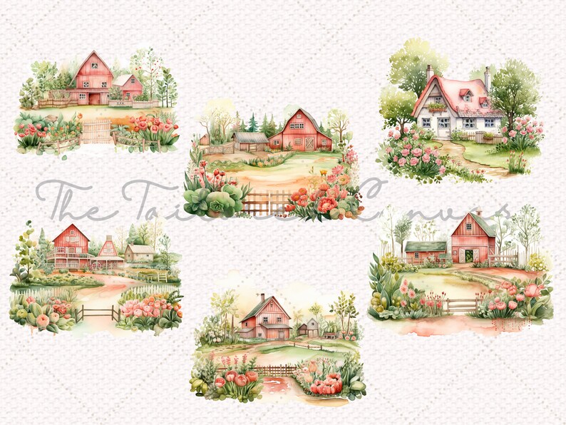 Spring Farm Clipart Png Bundle 64 High Quality Pngs, Spring Collection ...