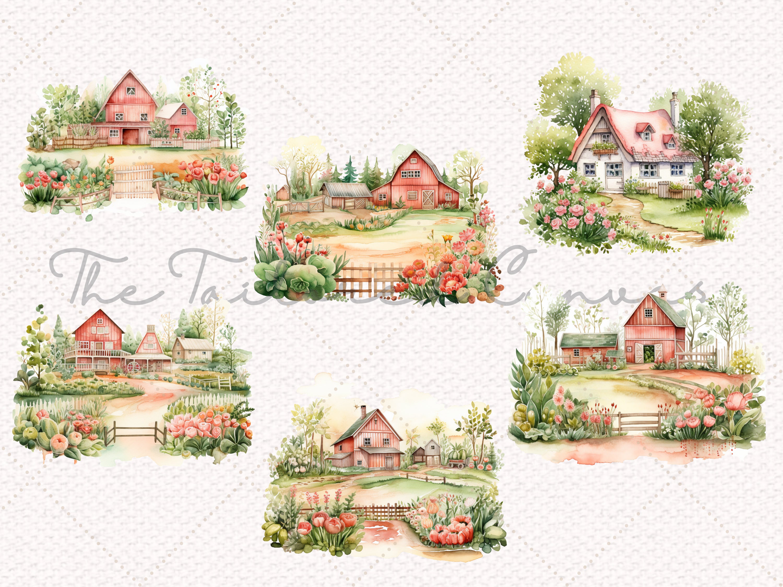 Spring Farm Clipart Png Bundle 64 High Quality Pngs, Spring Collection ...