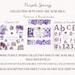 Purple Floral Alphabet PNG Set: Watercolor Spring Monogram (digital ...