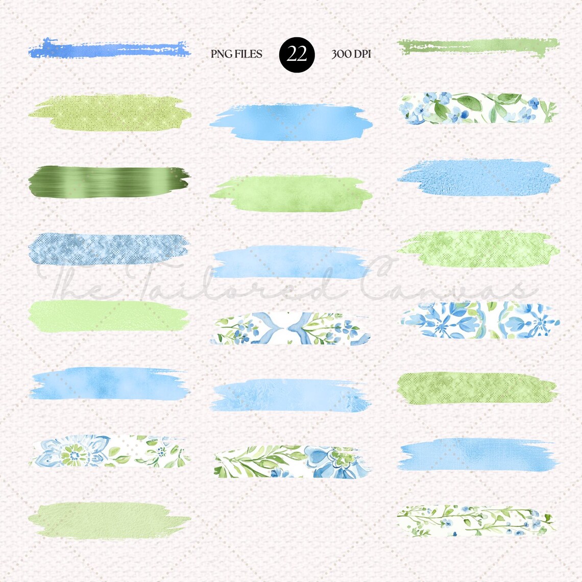 Watercolor Floral Digital Paper: Blue Green Seamless Patterns (digital ...