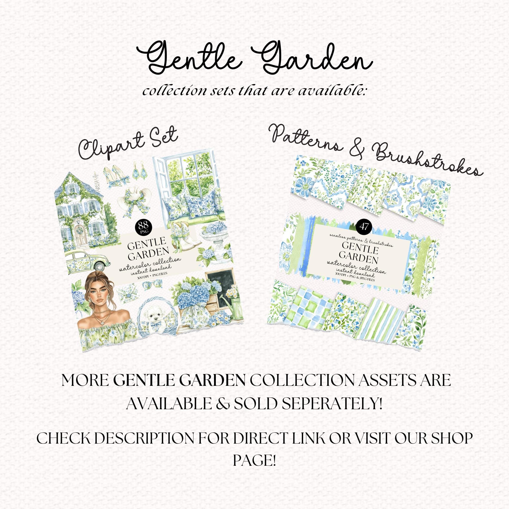 Watercolor Floral Digital Paper: Blue Green Seamless Patterns (digital ...