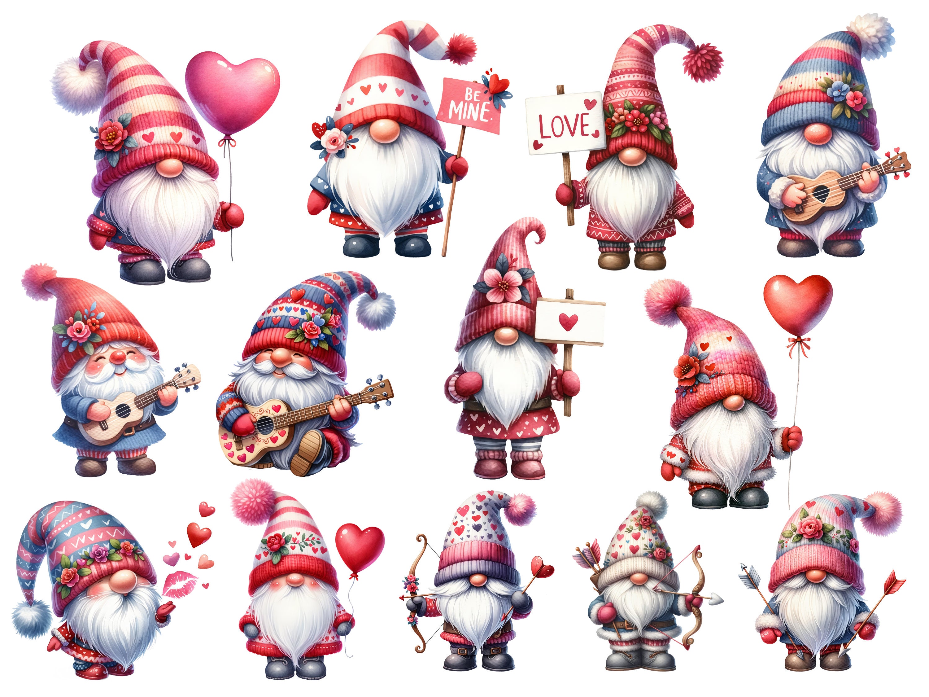 Valentine's Day Gnomes Clipart Png Bundle 79 High Quality Pngs ...