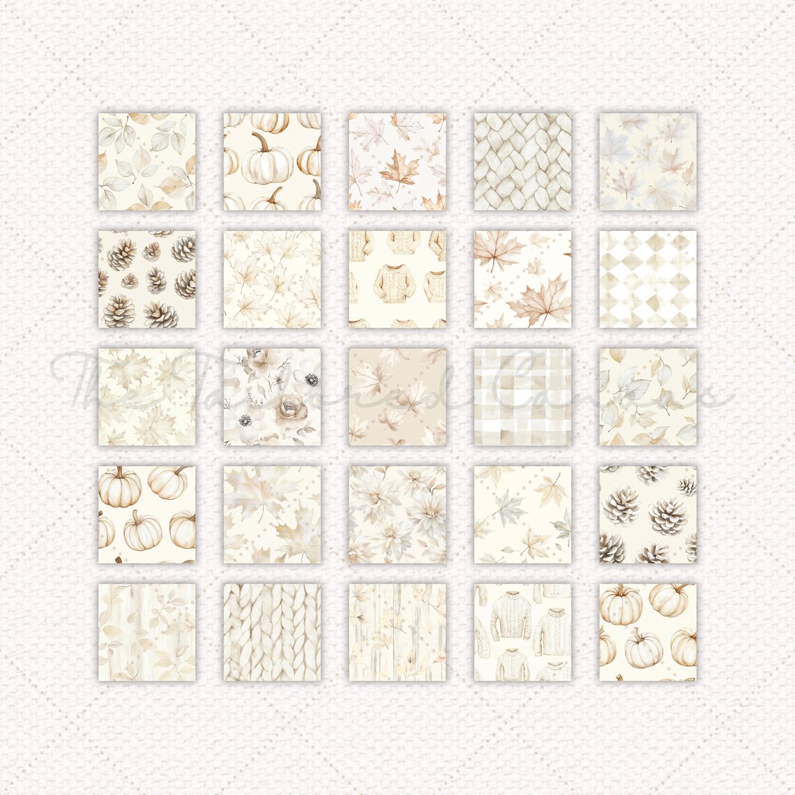 Neutral Autumn Watercolor Patterns: Brushstrokes Bundle (digital ...