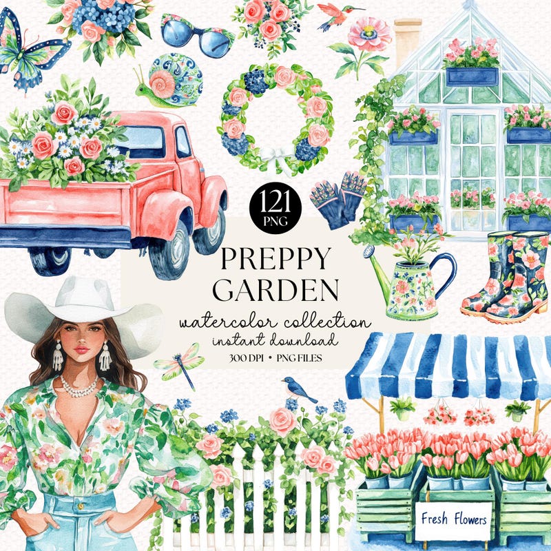 Preppy Clip Art - Etsy