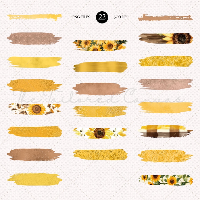 Sunflower Watercolor Seamless Pattern Collection: Rustic Floral Digital ...