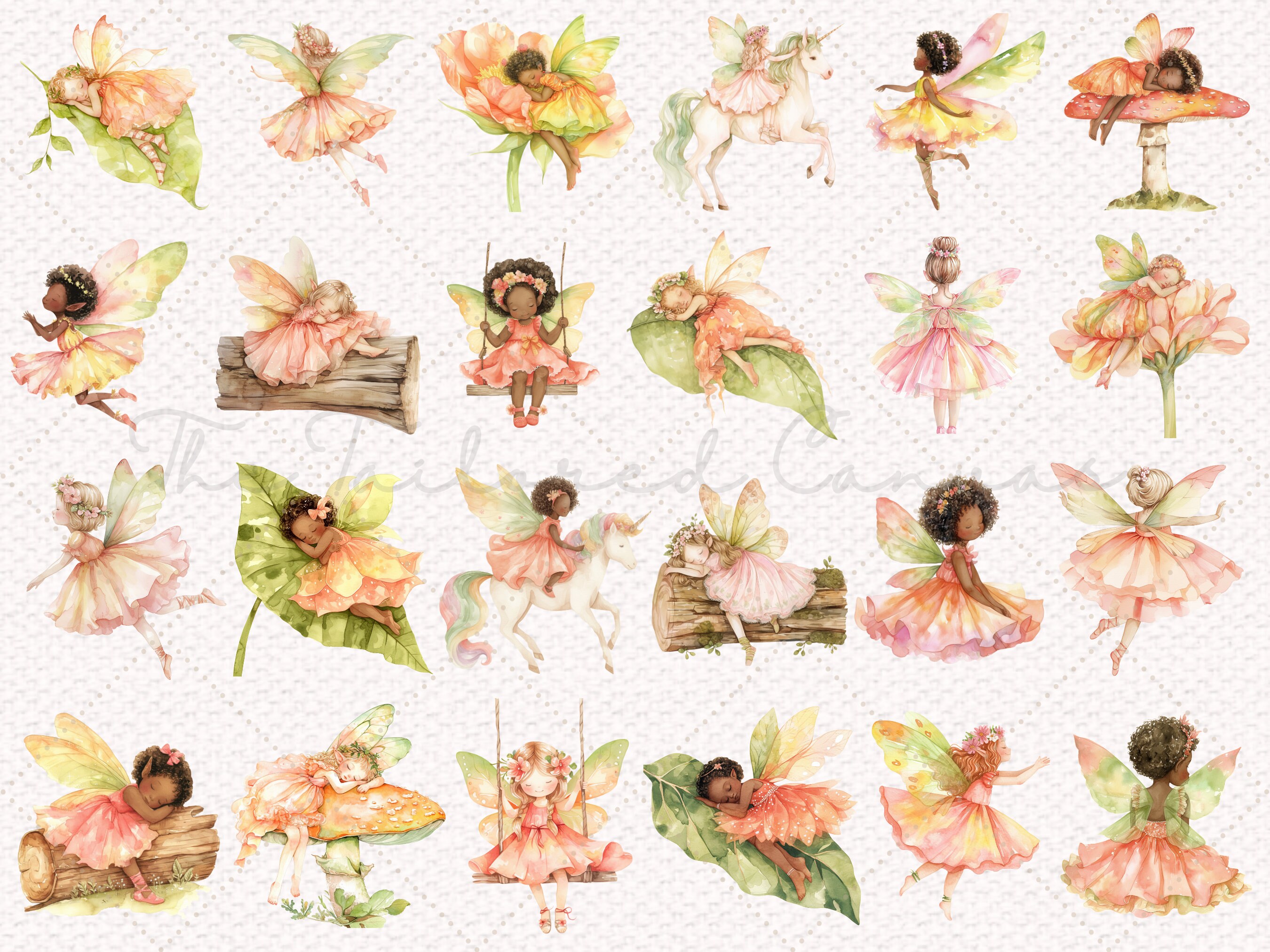 Watercolor Fairy Garden Clipart Bundle Enchanted Forest, Unicorn Png ...