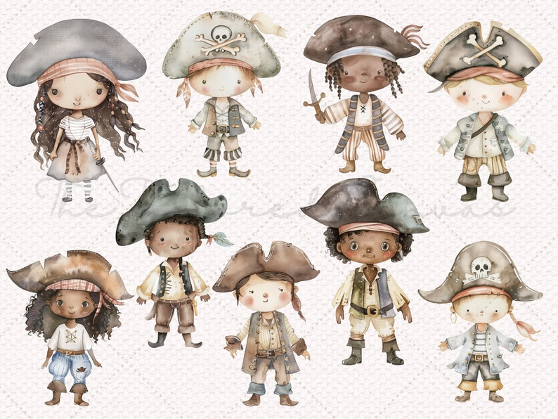 Watercolor Pirate Clipart Bundle Pirate Clip Art, Pirate Party, Pirate ...