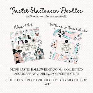Pastel Halloween Clipart Bundle: Watercolor Spooky Doodles (PNG) - Etsy