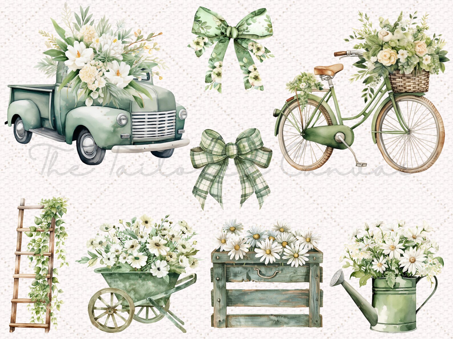 Green Spring Clipart Png Bundle 50 High Quality Pngs, Spring Collection ...